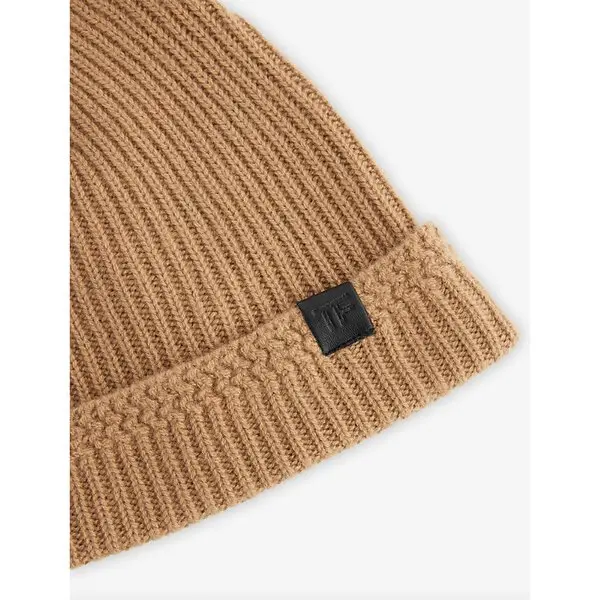 TOM FORD Ribbed Cashmere Beanie With Branded Tab