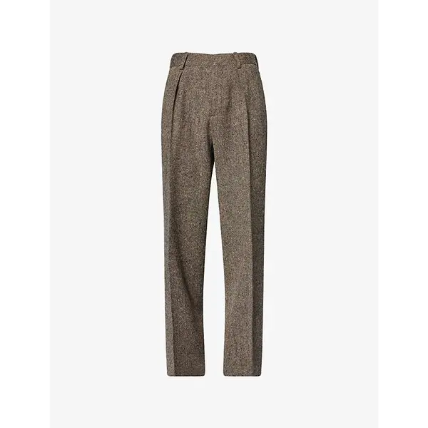 JW Anderson Brand-patch Straight-leg Wool Trousers