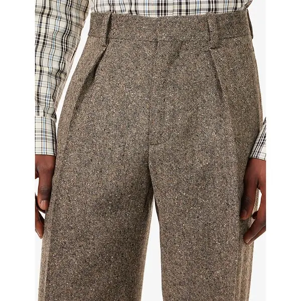 JW Anderson Brand-patch Straight-leg Wool Trousers