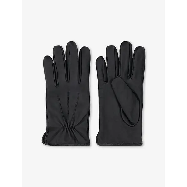 Boggi Milano Leather Gloves - Black