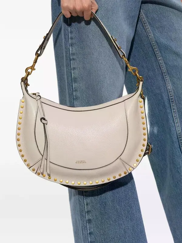 Isabel Marant Étoile Naoko Studded Leather Shoulder Bag - Neutrals