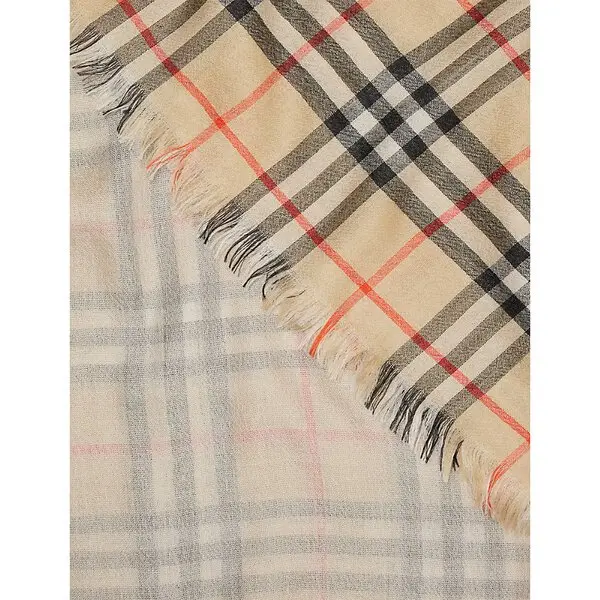 Burberry Checked Wool And Silk-blend Scarf