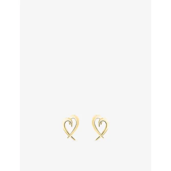 SHAUN LEANE Hook Heart Stud Earrings - Yellow Gold Vermeil