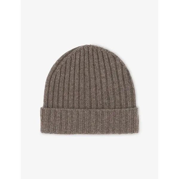 Boggi Milano Cashmere Beanie Hat - Taupe