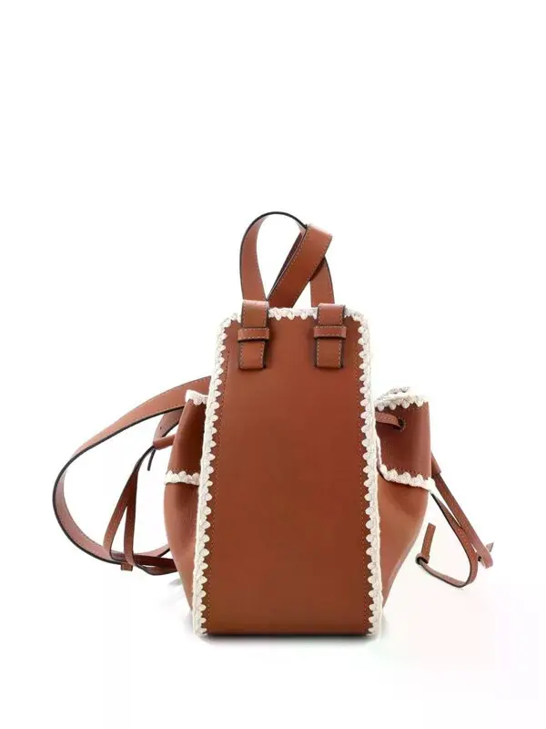 Loewe Hammock Small Shoulder Bag Leather With Crochet Detail