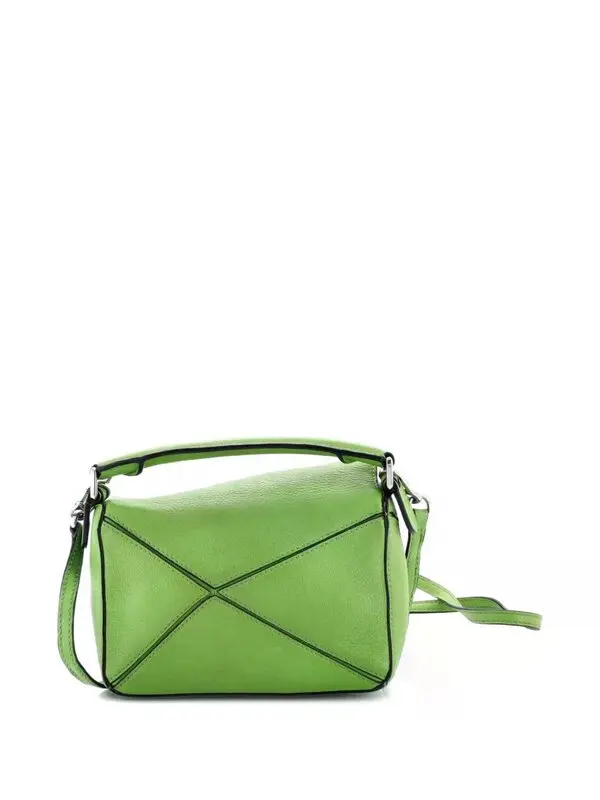 Loewe Puzzle Leather Mini Crossbody Bag - Green