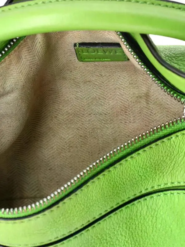 Loewe Puzzle Leather Mini Crossbody Bag - Green