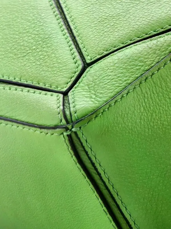 Loewe Puzzle Leather Mini Crossbody Bag - Green