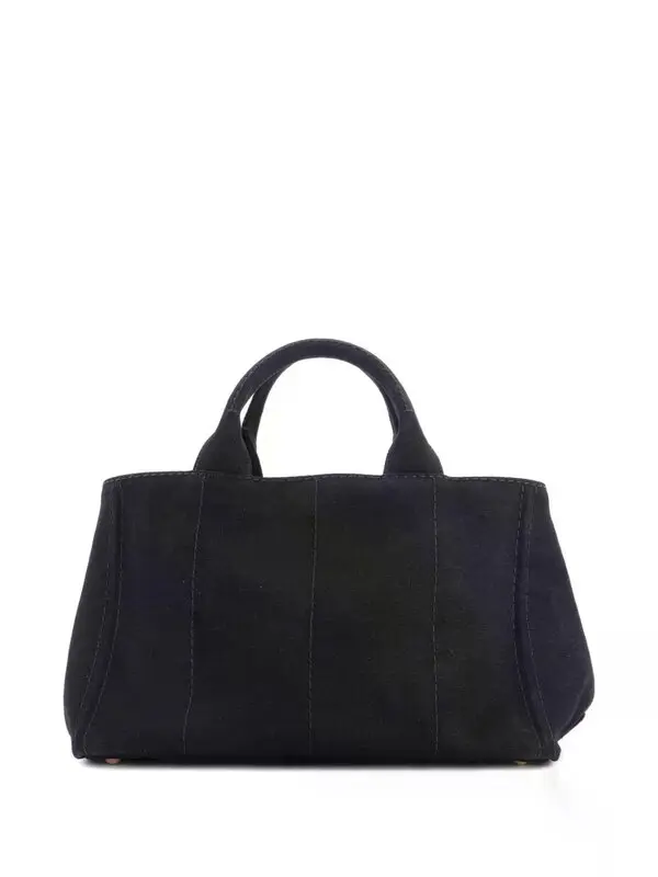 Prada Canapa Convertible Canvas Medium Tote Bag - Black