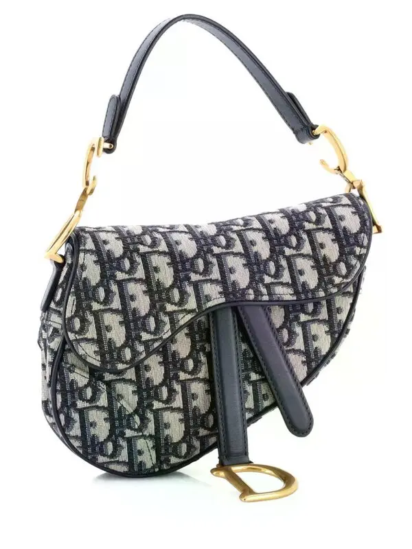 Dior Saddle Handbag Oblique Canvas Mini - Blue