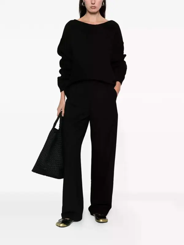 OPEN YY Volume Tuck Trousers - Black