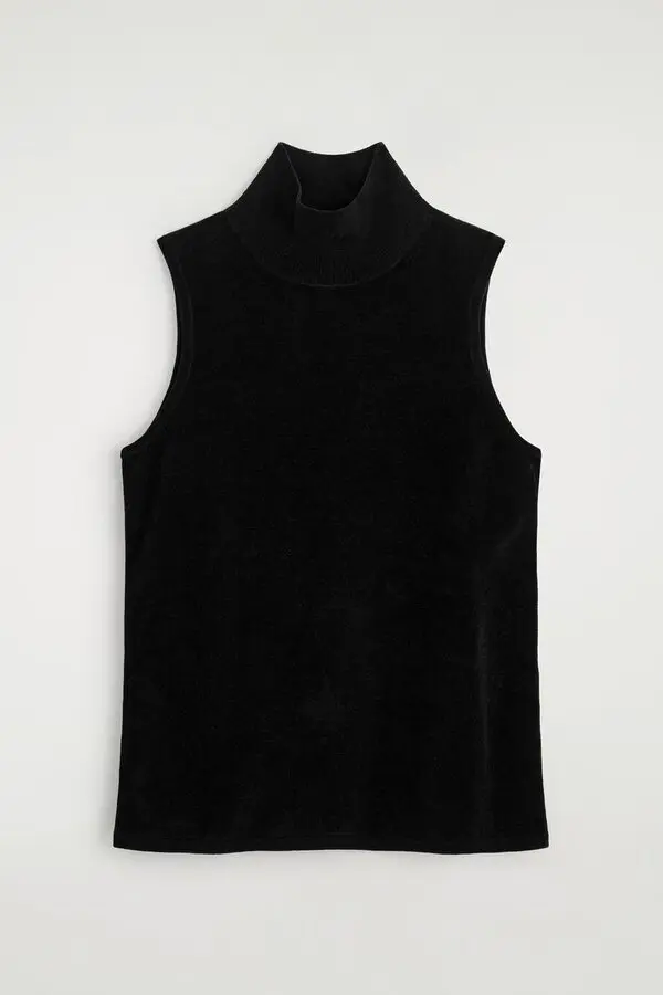Cos Chenille Mock-neck Vest