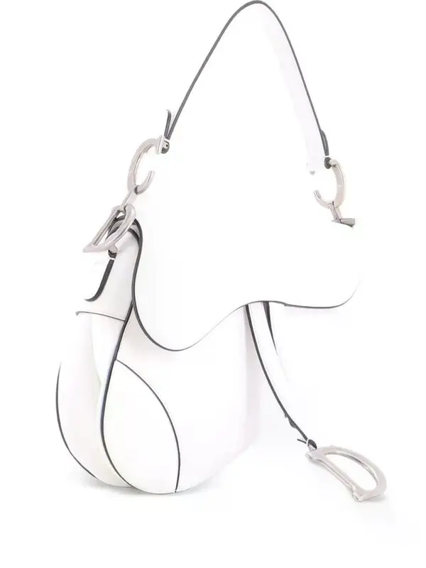Dior Saddle Leather Shoulder Bag - White
