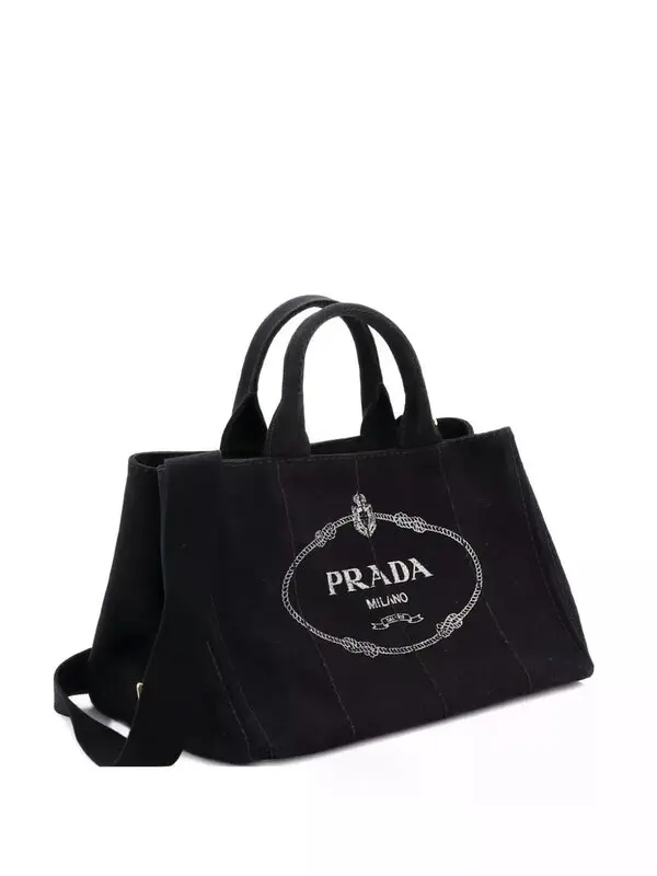 Prada Canapa Convertible Canvas Medium Tote Bag