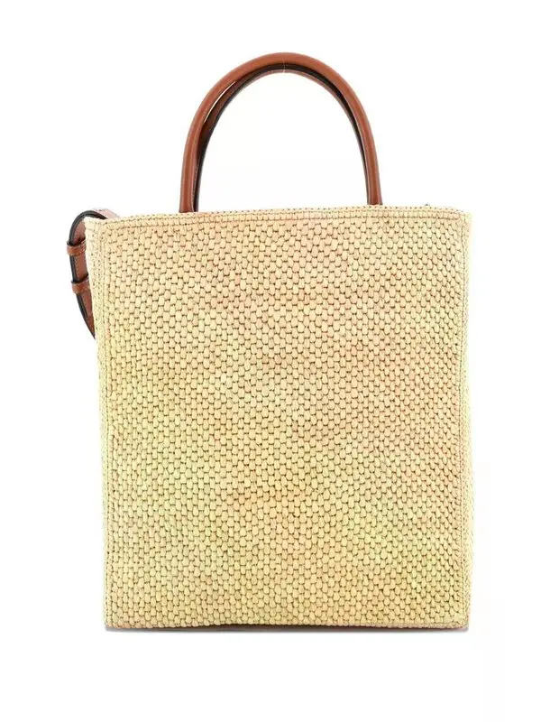 Loewe Raffia And Leather North South Tote Bag - Brown