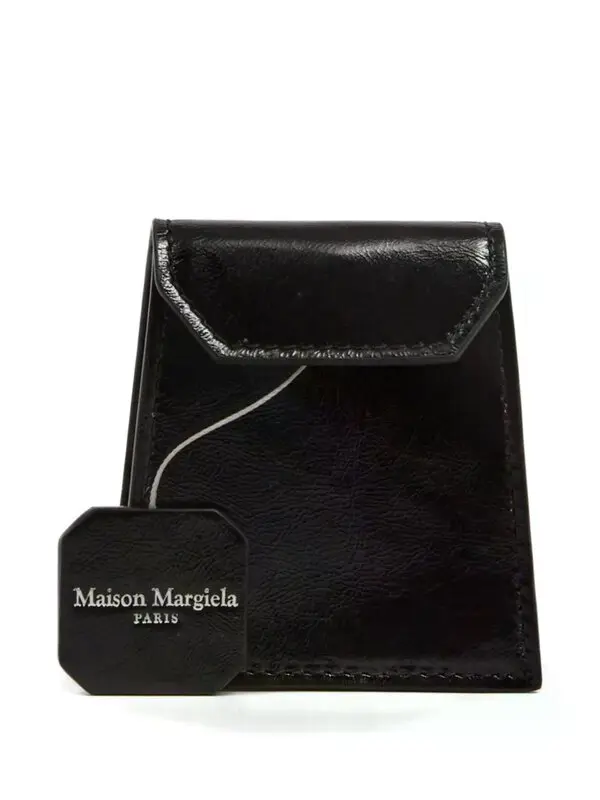 MAISON MARGIELA Logo-stamp Leather Wallet - Black