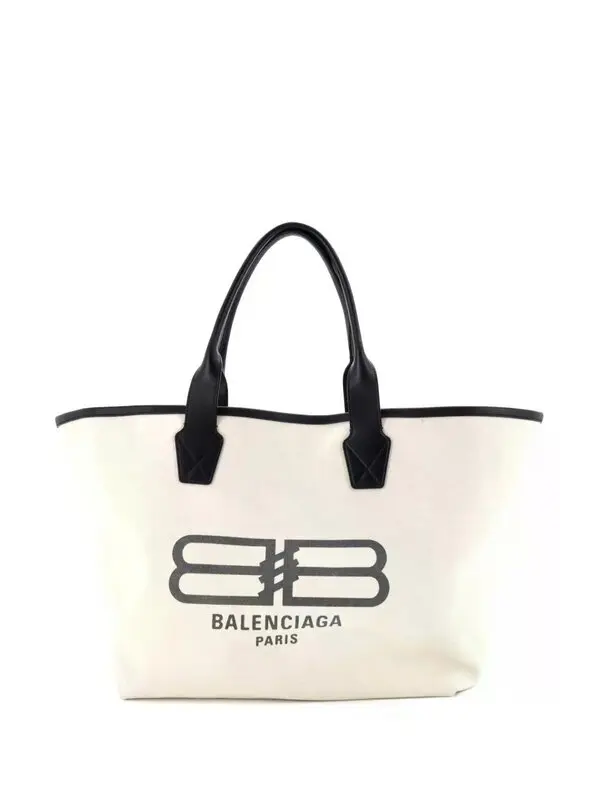 Balenciaga Cities Jumbo Printed Canvas Large Tote Bag - Neutrals