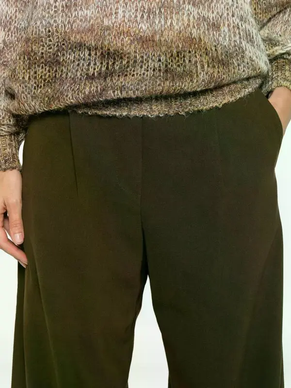 OPEN YY Volume Tuck Pleated Trousers - Green