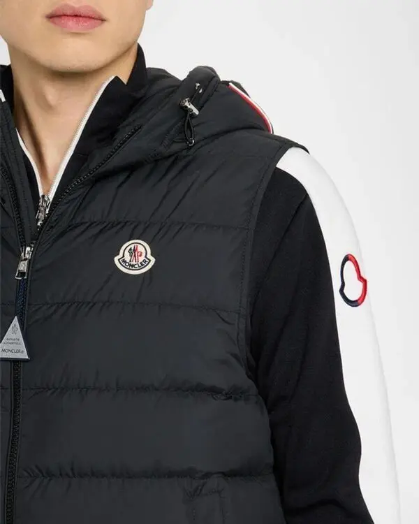 Moncler Hooded Down Vest - Black