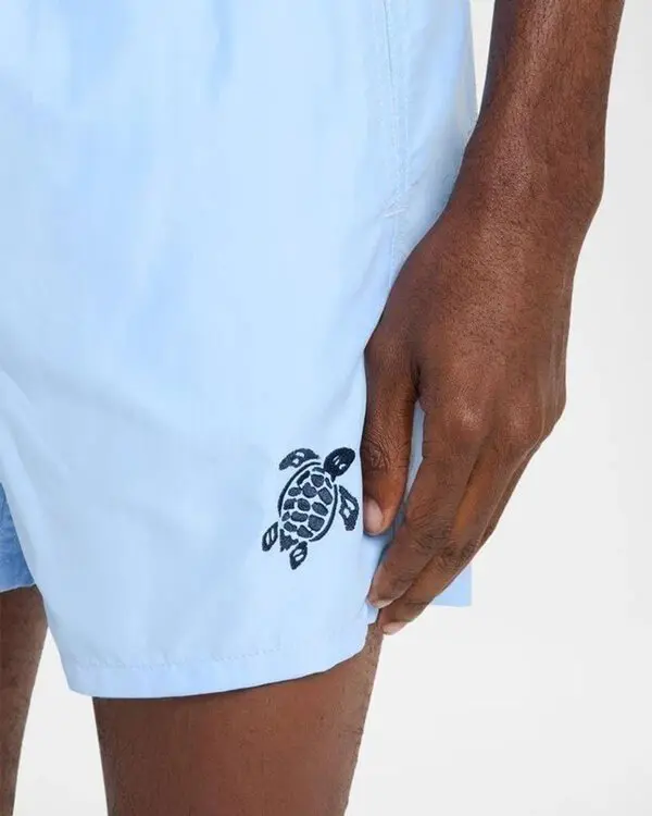 Vilebrequin Les Unis Bicolor Swim Trunks - Blue Flora