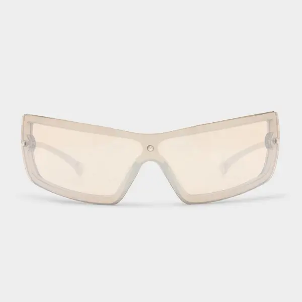 Le Specs Oversized Mask Sunglasses - Smoke And Silver