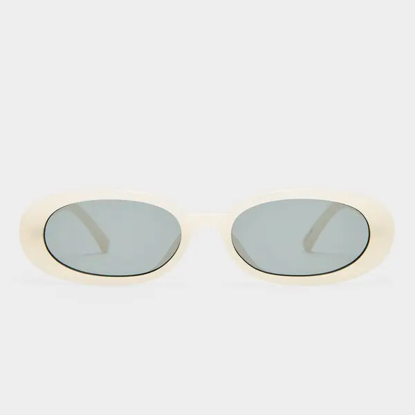 Le Specs Outta Love Oval Sunglasses - Milk