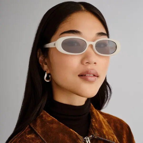 Le Specs Outta Love Oval Sunglasses - Milk