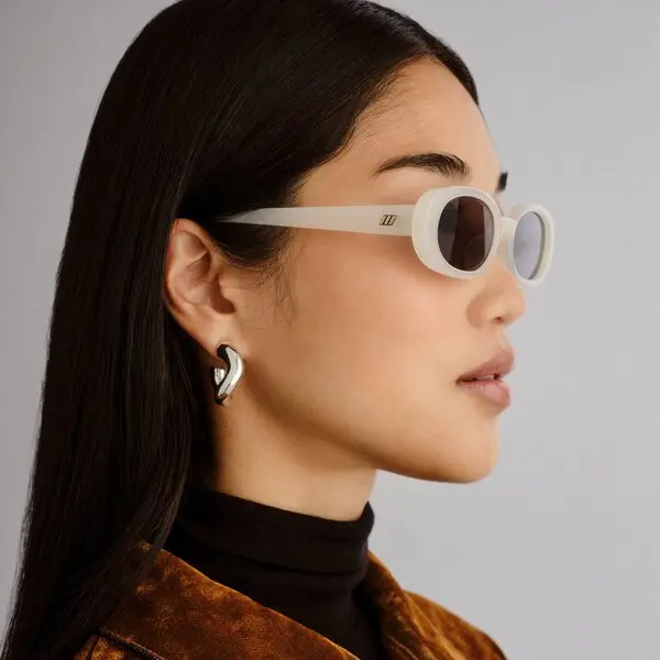 Le Specs Outta Love Oval Sunglasses - Milk