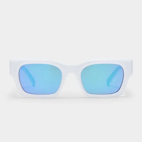 Le Specs Shmood Sunglasses - White Blue Orange