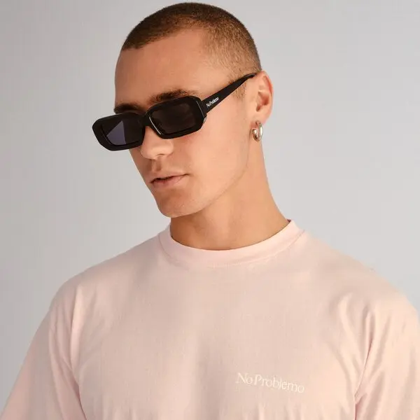Le Specs Blackpool Rectangle Frame Sunglasses - Black