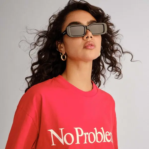 Le Specs Blackpool Rectangle Frame Sunglasses - Black