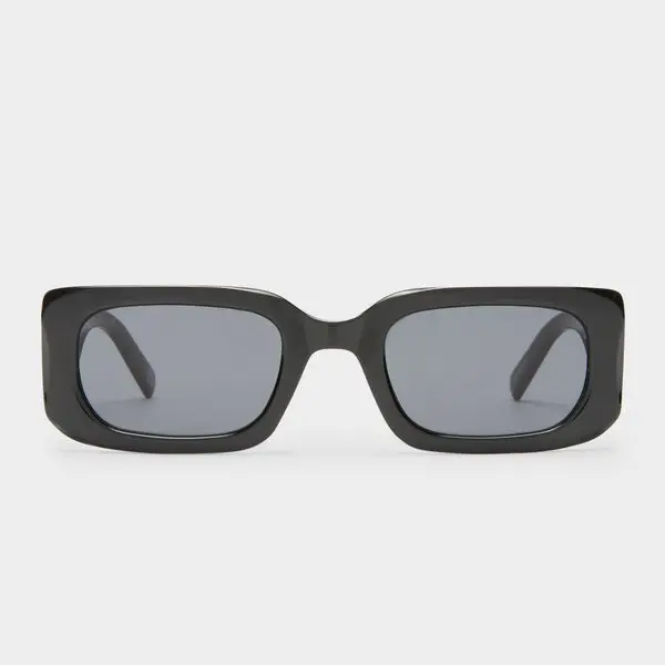 Le Specs Rippled Rebel Rectangle Sunglasses - Black