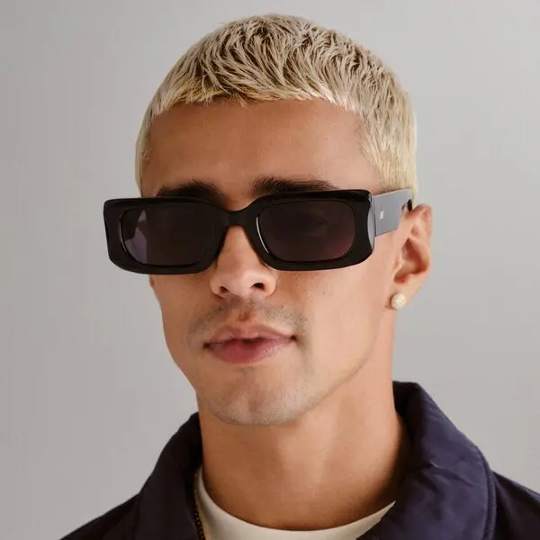 Le Specs Rippled Rebel Rectangle Sunglasses