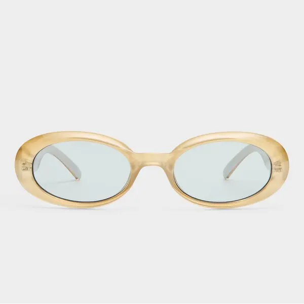 Le Specs Work It! Oval Sunglasses - Champagne Pearl