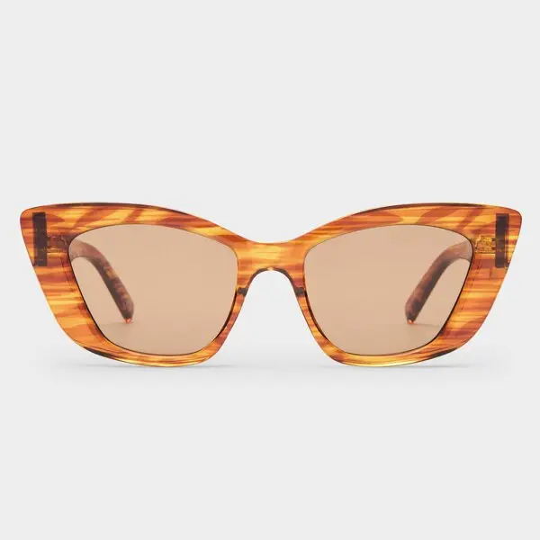 Le Specs Tranquil Turmoil Cat Eye Sunglasses - Woodstripe
