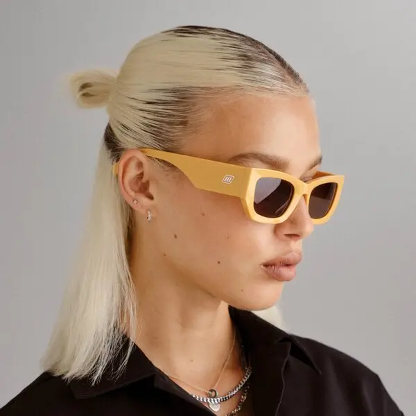 Le Specs Beachcomber Square Frame Sunglasses - Wheat