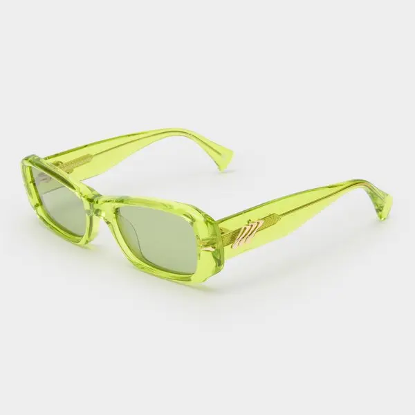 Le Specs Numero Cuatro Rectangle Sunglasses - Citron