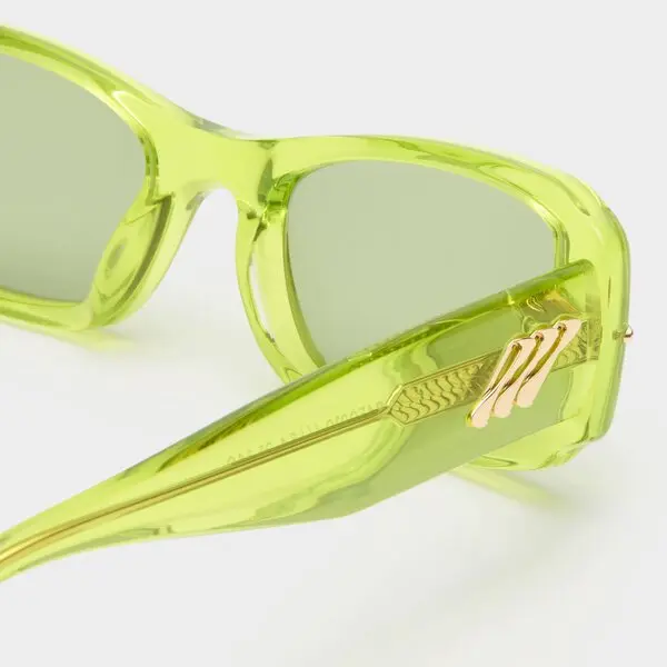 Le Specs Numero Cuatro Rectangle Sunglasses - Citron