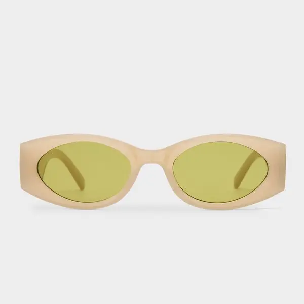 Le Specs Mermaiden Oval Sunglasses - Oatmeal