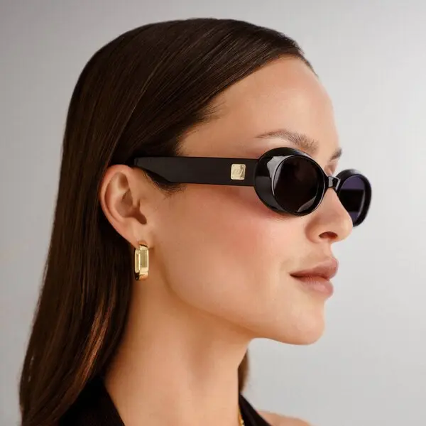 Le Specs Work It! Oval Sunglasses - Black