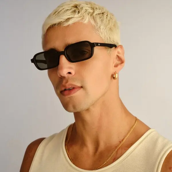 Le Specs Pilferer Rectangle Sunglasses - Black