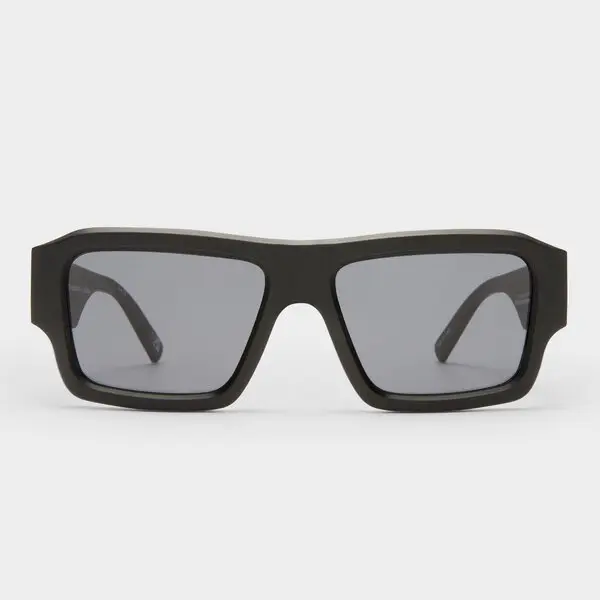 Le Specs Polygraph D-frame Sunglasses - Matte Black