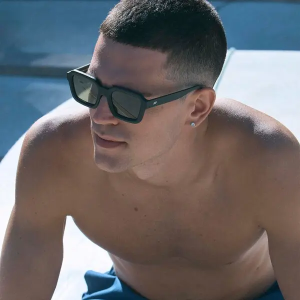 Le Specs Impossible Rectangle Sunglasses - Matte Black