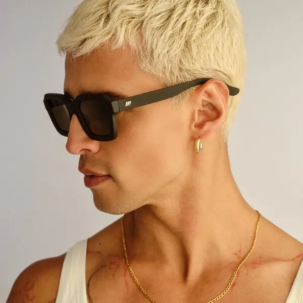 Le Specs Impossible Rectangle Sunglasses - Matte Black