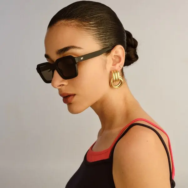 Le Specs Impossible Rectangle Sunglasses - Matte Black