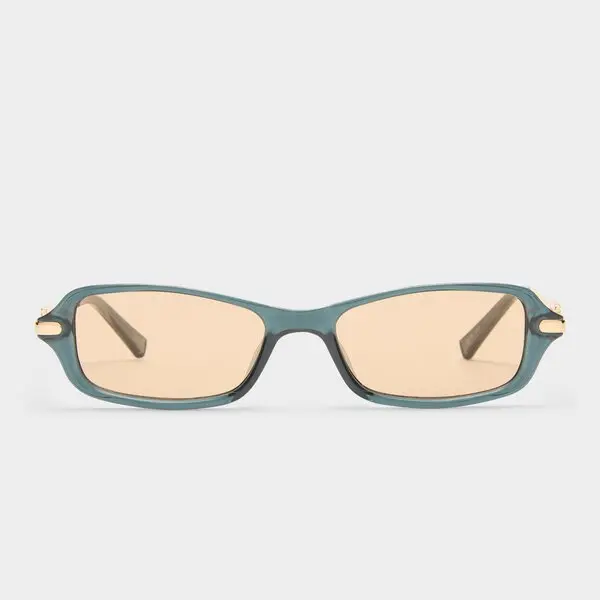 Le Specs Bamboozler Rectangle Sunglasses - Dark Teal