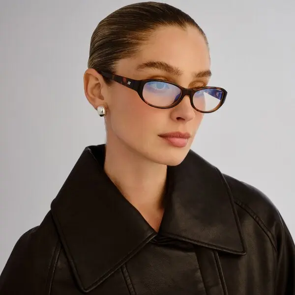 Le Specs Don't Cha Blue Light Oval Sunglasses - Tort