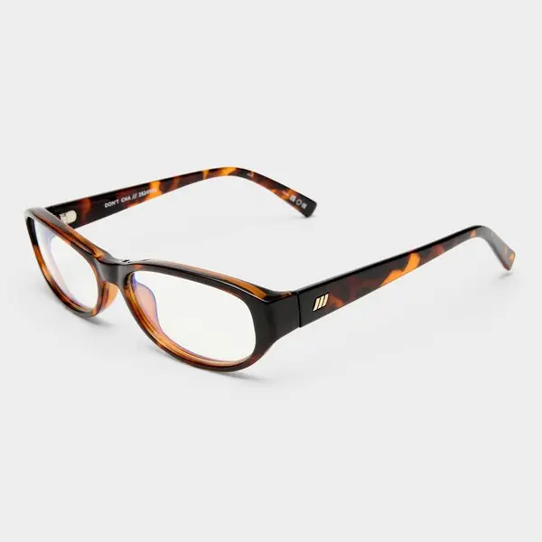 Le Specs Don't Cha Blue Light Oval Sunglasses - Tort