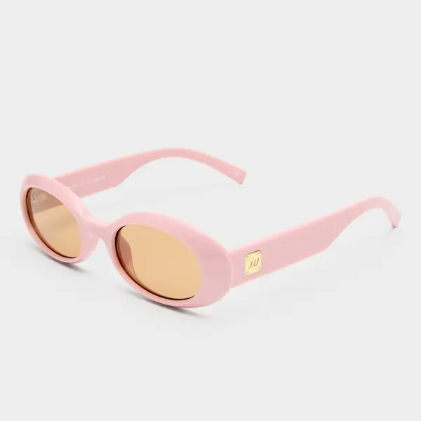 Le Specs Work It! Oval Sunglasses - Pink Putty