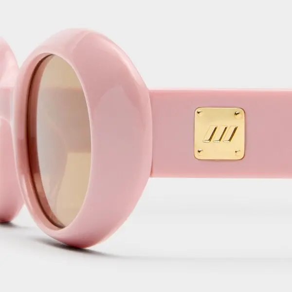 Le Specs Work It! Oval Sunglasses - Pink Putty
